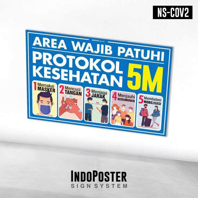 Jual Stiker Safety Sign K3 Area Wajib Mematuhi Protokol Kesehatan 5M ...