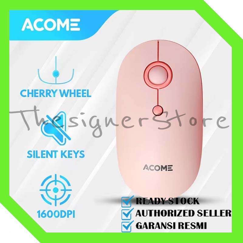 Promo Acome Mouse Fashion Color Wireless Silent Click Ergonomic AM300 ...