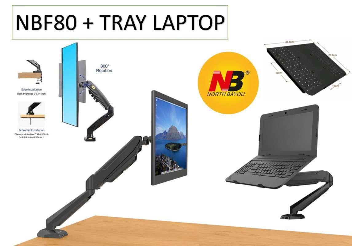 Jual Bracket Brecket Braket Monitor pc Laptop NBF80 Dan Tray Laptop di ...