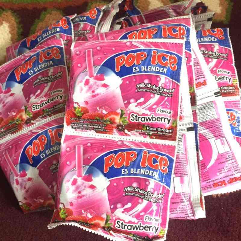 Jual Pop Ice Rasa Strawberry Renceng (Isi 10 sachet) di Seller Agen ...