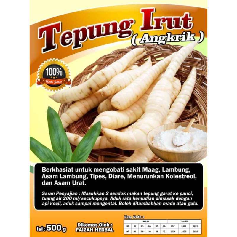 Promo Tepung Garut Asli Pati Irut Obat Asam Lambung 500g Diskon 40% Di ...