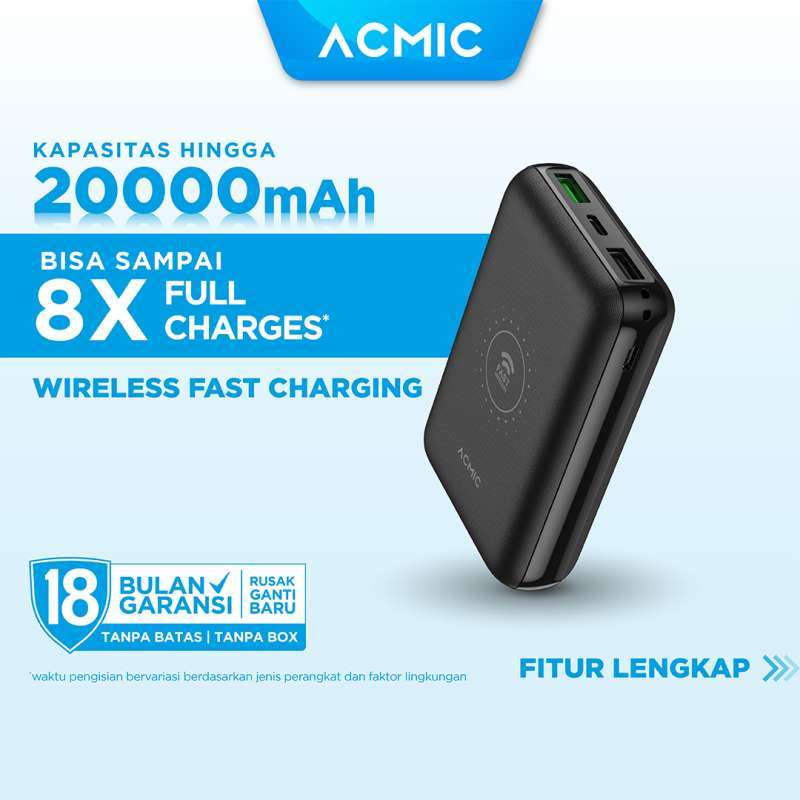 Jual Acmic W20pro Fast Wireless Aicharge Powerbank Qc4 + Pd + Vooc Di Seller Acmic Official ...
