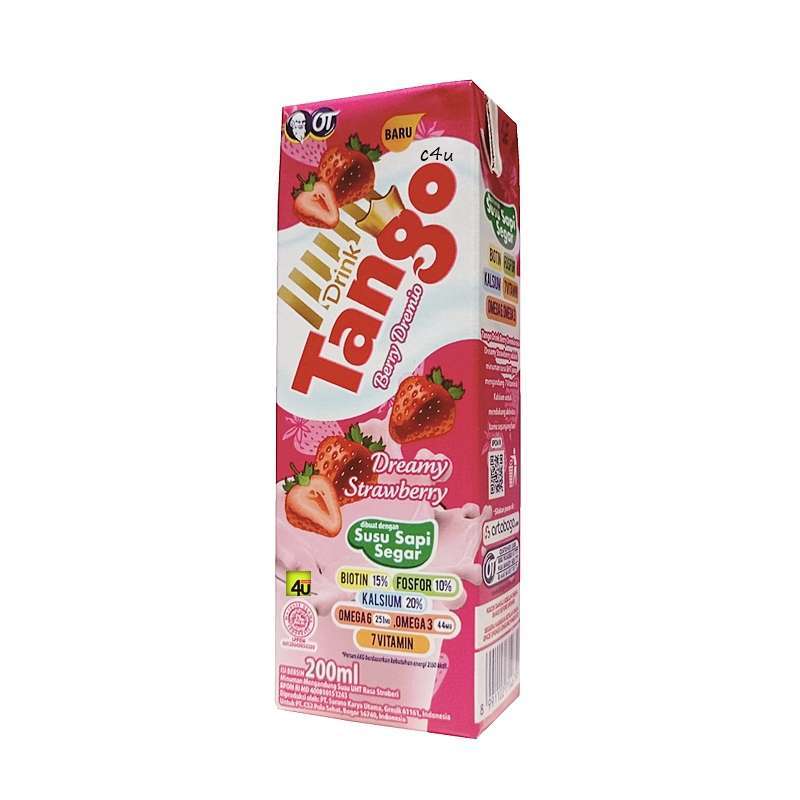 Jual Tango Drink - Susu UHT Rasa DREAMY STRAWBERRY - 200ml RTD Kotak di ...