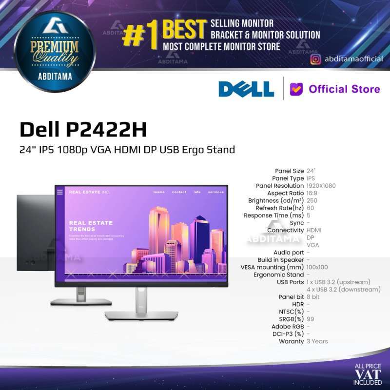 Jual Monitor Dell P2422 H Original Murah - Harga Diskon Februari 2024 ...