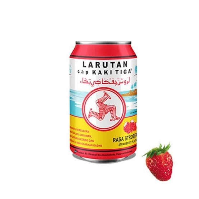 Jual Larutan Cap Kaki Tiga Minuman Kaleng | Rasa Stroberi - 320 ml (Kemasan Satuan) di Seller ...