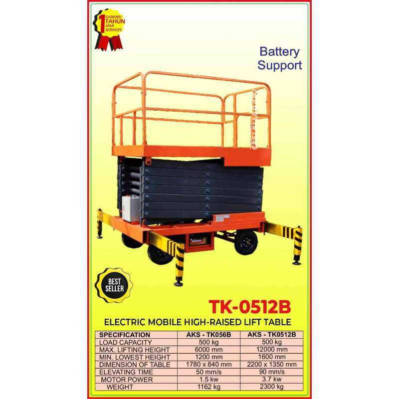 Jual Tangga Hidrolik Gunting Electric Mobile High Raised 12 m 500 kg ...