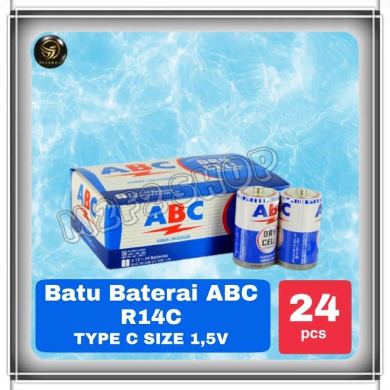 Jual Batu Baterai ABC Biru Dry Cell Ukuran Sedang R14C 1.5V - (Kemasan ...