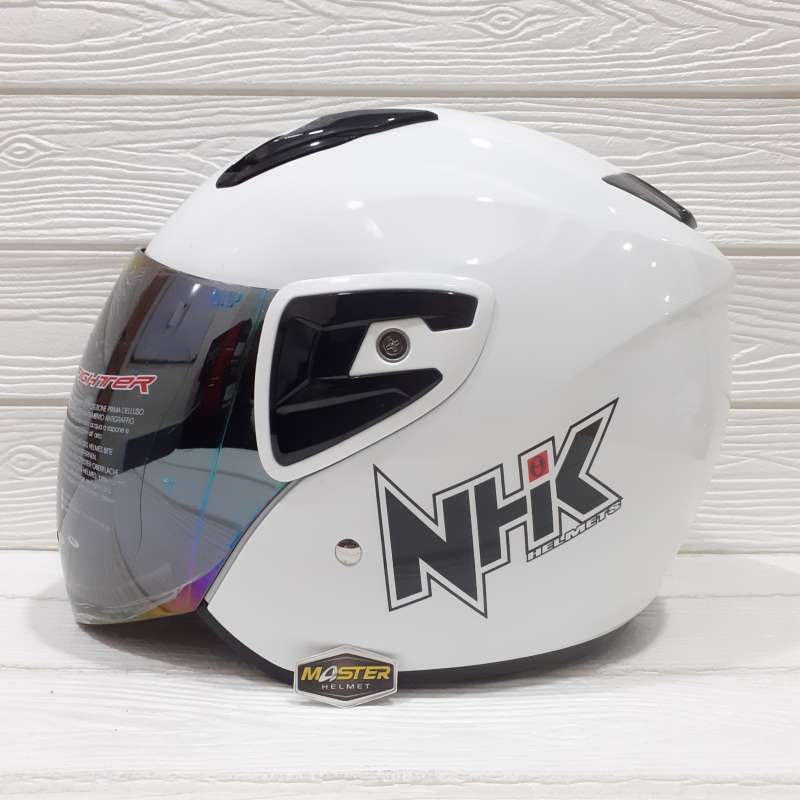 Jual HELM NHK HALF FACE NHK R7 NHK R 7 SOLID WHITE NHK R6 POLOS di ...