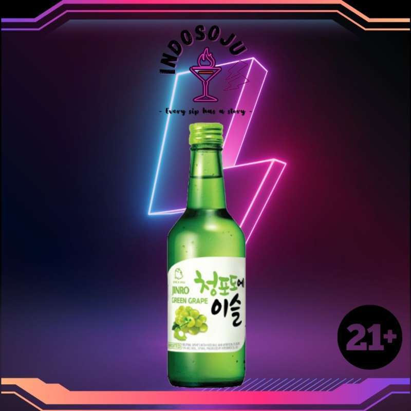 Promo JINRO Chamisul Soju Rasa Green Grape minuman alkohol korea 360ml ...