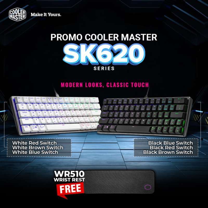 Jual Cooler Master Keyboard SK620 Black Switch Red [SK-620-GKTR1-US] di ...