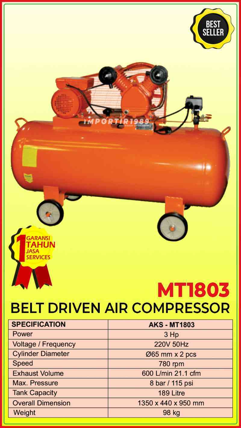 Jual Kompresor Udara Belt Driven Air Compressor Dinamo 3 Hp 189 L ...