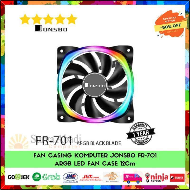Promo KIPAS FAN CASING KOMPUTER JONSBO FR-701 ARGB LED FAN CASE 12Cm ...