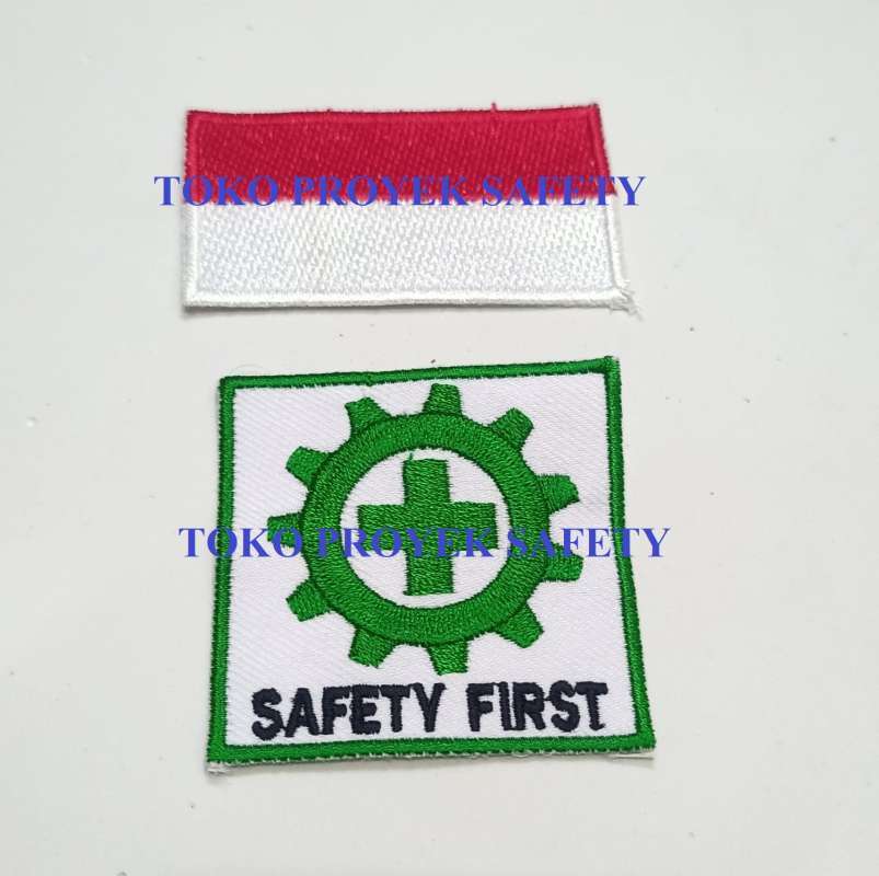 Jual Badge Logo Bendera Merah Putih Dan K3 Safety First / Logo Bendera ...