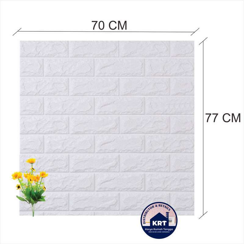 Jual BATA PLAIN 3D| Wallpaper Foam 3D Brick Emboss Sticker Hiasan Dinding - PUTIH CLASSIC 3MM di ...