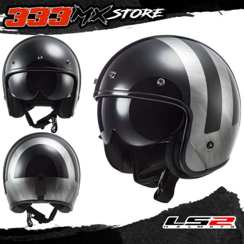Jual HELM HALF FACE LS2 BOB LINES BLACK JEANS HELM MOTOR LS2 BOBBER di ...
