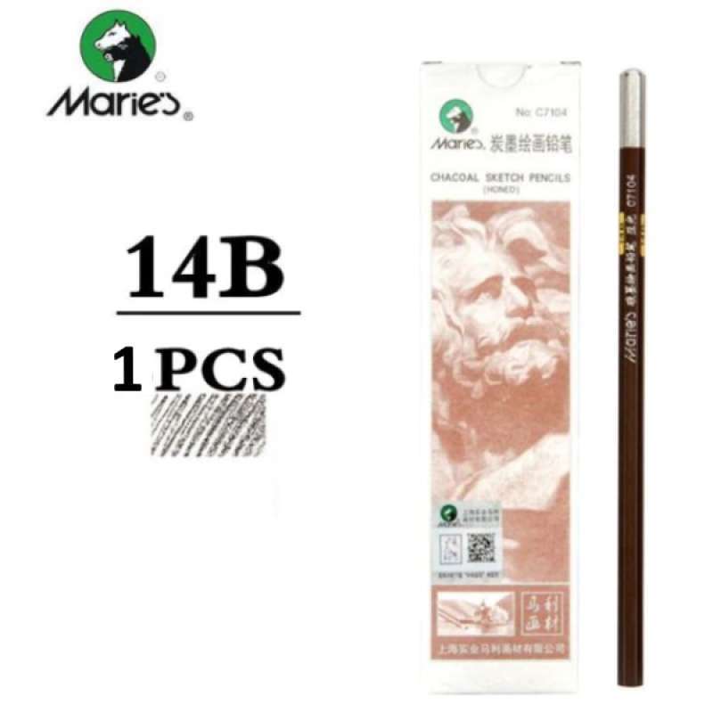 Jual Maries Drawing Pencil 10B 12B 14B SATUAN Graphite Sketch Pensil Grafit Gambar Sketsa Hitam ...