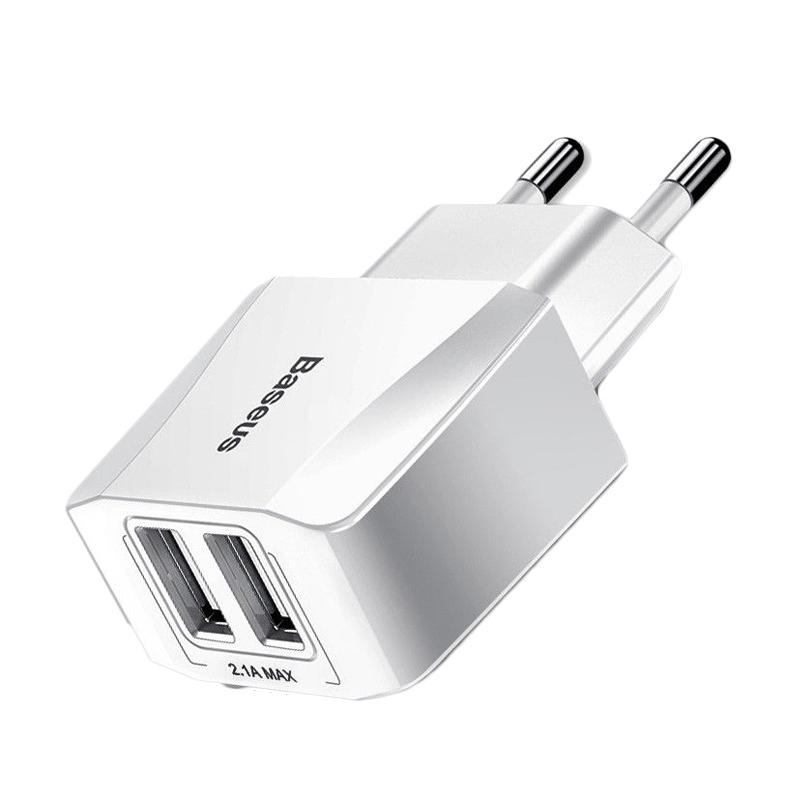 Jual Baseus USB Dual Port Wall Charger - White [Fast Charging] di ...