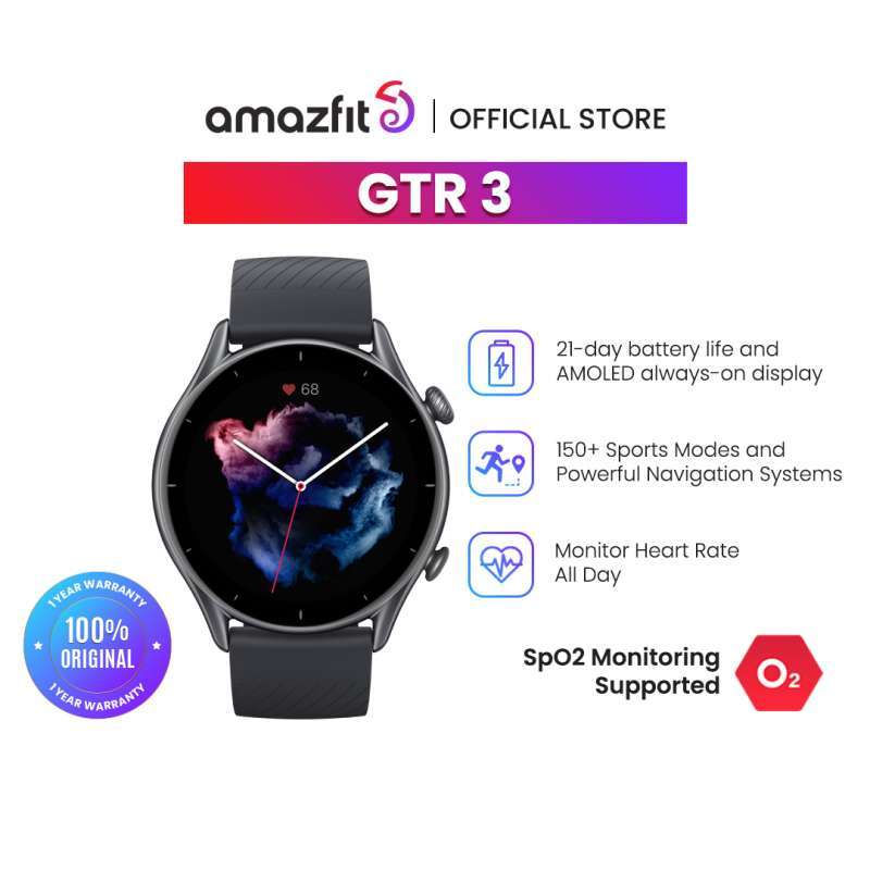 Jual Amazfit GTR 3 GTR3 GTR-3 Smartwatch 1.39 AMOLED Display Zepp OS ...
