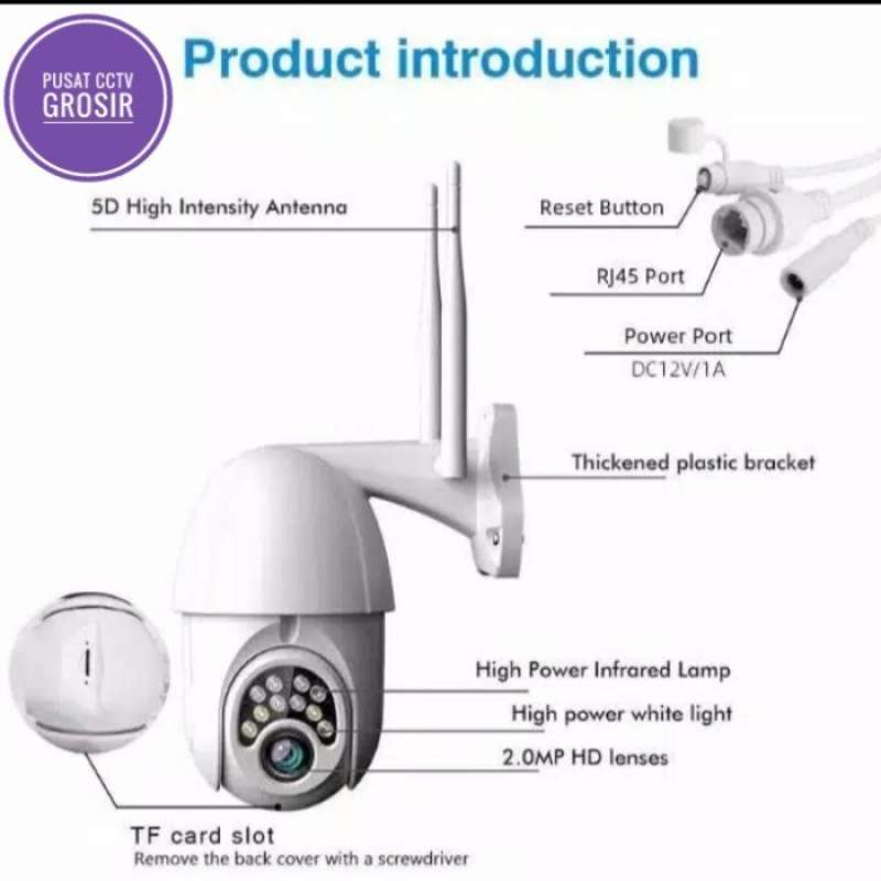 Jual RECOMMEND IP CAM KAMERA CCTV OUTDOOR PTZ PAN TILT 1080P WIFI ...