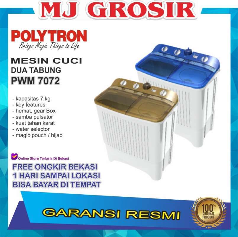 Jual MESIN CUCI POLYTRON PWM 7072 7KG 2 TABUNG PWM7072 7 KG di Seller ...