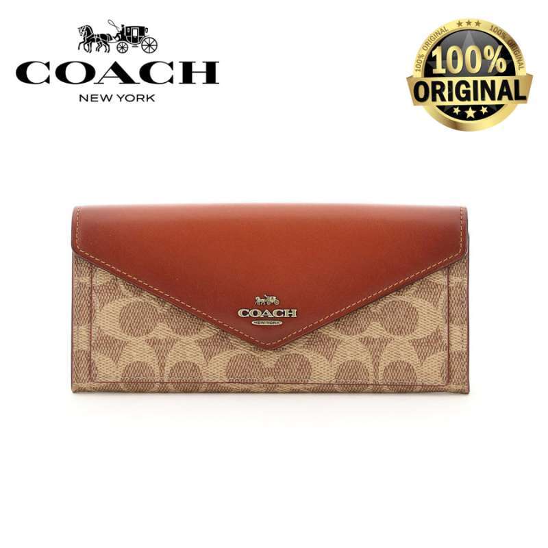 Jual COACH Soft Envelope Wallet In Signature Tan Rust di Seller DR ...