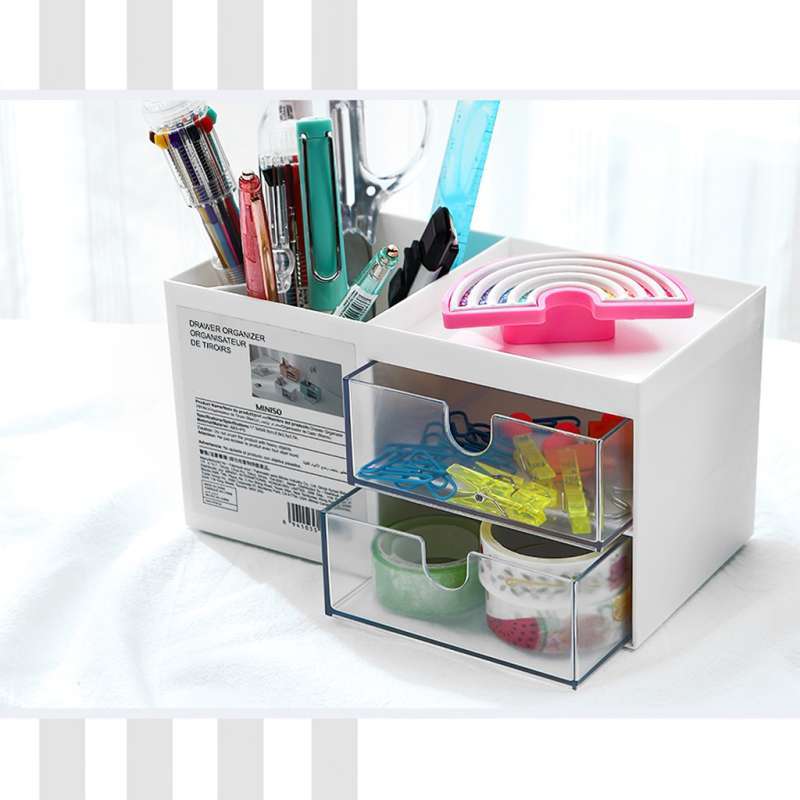 Jual Miniso Keranjang Penyimpanan Rak Rak Buku Kosmetik Kotak Storage 2 ...