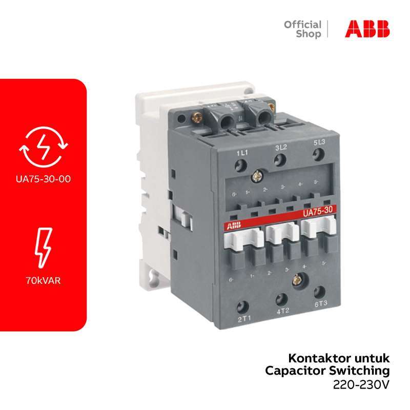 Jual ABB CONTACTOR KONTAKTOR 3P 50kVAR UA75-30-00 AC220-240 ...