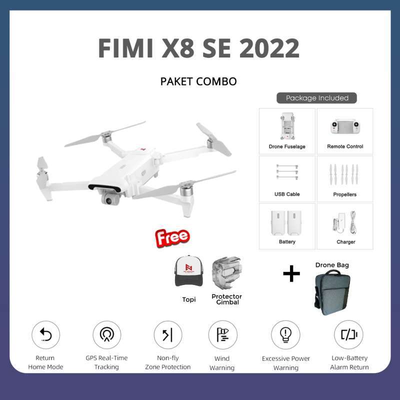 Jual Fimi X8 Se 2022 Drone Rc 10km 48mp 1/2 4k 3-axis Gimbal Camera Gps Di Seller Hugostore.id ...