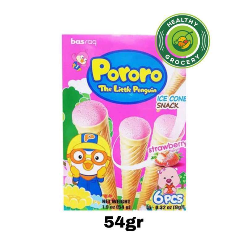 Jual Pororo Ice Cone Snack Strawberry 54gr 6 Pcs / Wafer Cone Dengan ...