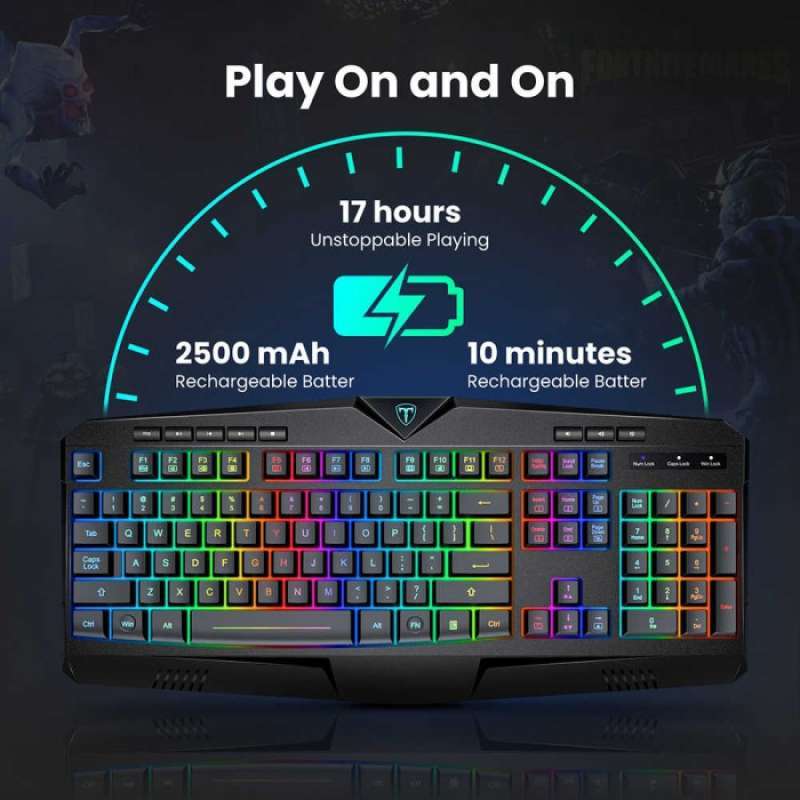 Jual Pictek by Eino RGB Wireless Gaming Keyboard Backlight Rainbow ...