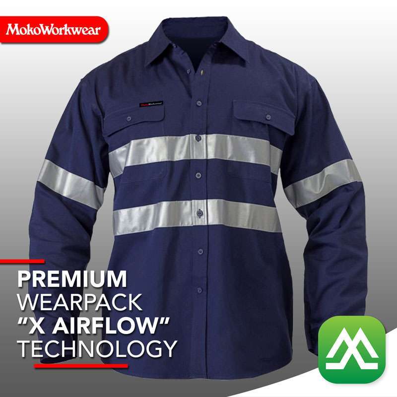 Jual SERAGAM SAFETY TEKNISI BAJU WEARPACK BENGKEL MOKOWORKWEAR - NAVY ...