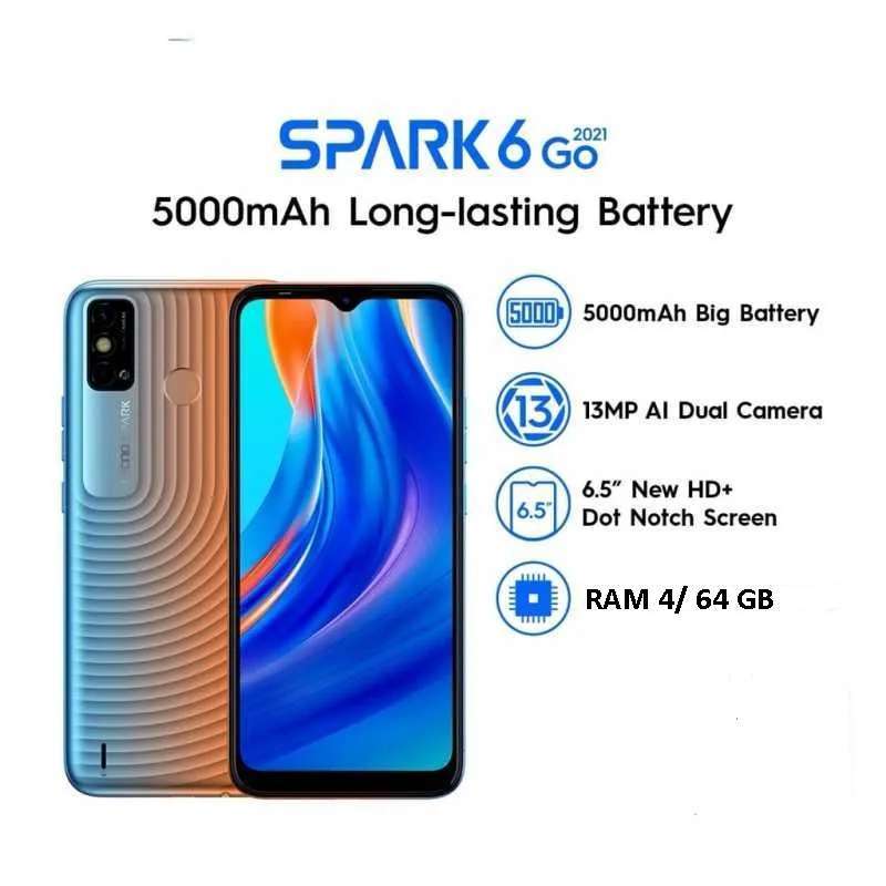 Jual TECNO SPARK 6 GO (2021) RAM 4/64GB GARANSI RESMI di Seller cv ...