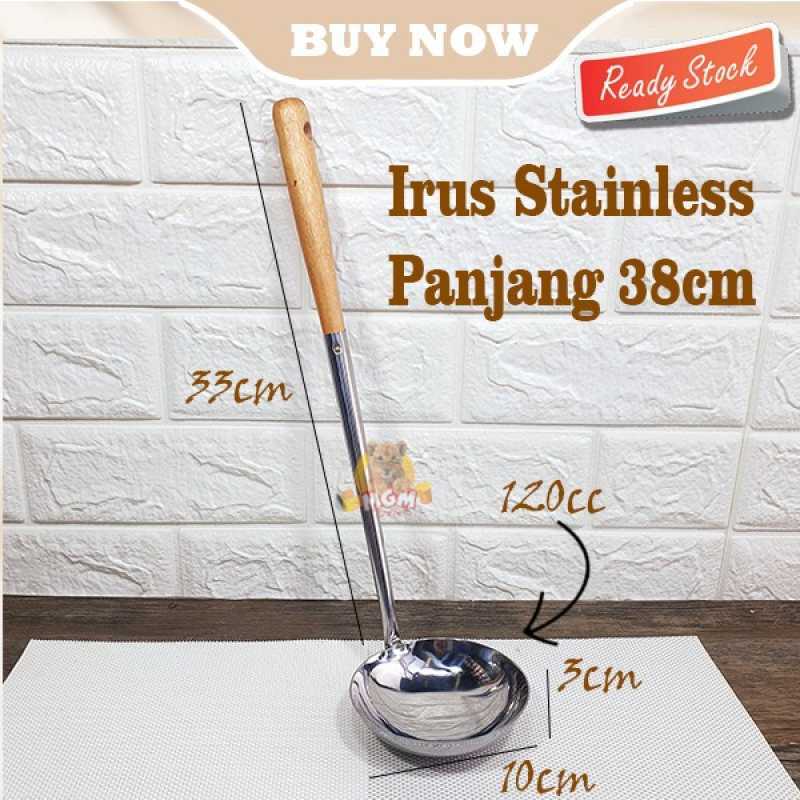 Jual Irus Stainless gagang Kayu 38cm kapsitas 125ml Irus panjang di ...