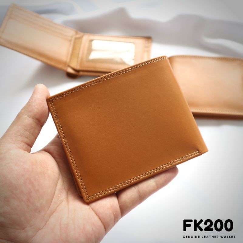 Jual Dompet Pria Model Pendek Bifold Full Kulit Asli Warna Tan Gratis ...