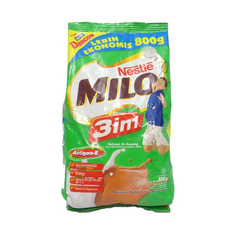 Jual Milo 3 In 1 Choco Drink Minuman Cokelat [800 g/ Kemasan Pouch] di ...