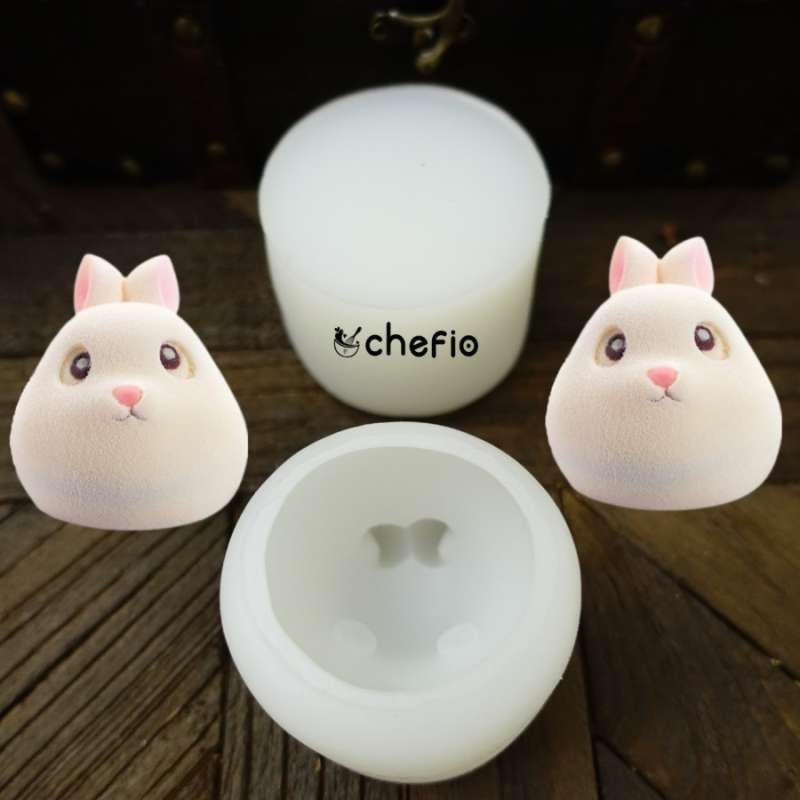 Jual CETAKAN KUE CAKE COKLAT AGAR PUDING KELINCI RABBIT SILIKON Chefio ...