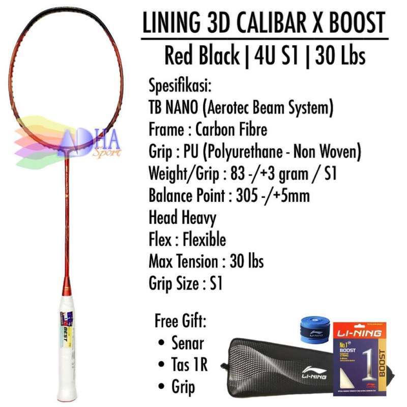 Jual Lining 3D Calibar X Boost Original Raket Badminton ADHA SPORT di ...