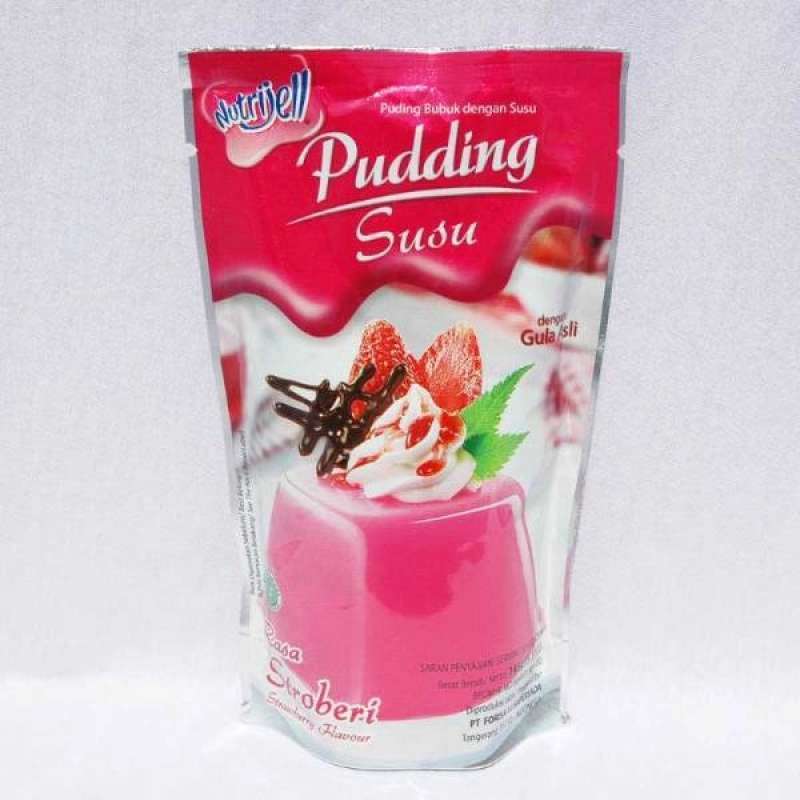 Jual Nutrijell Pudding Susu Rasa Stroberi 145gr Agar Nutrijel Puding ...