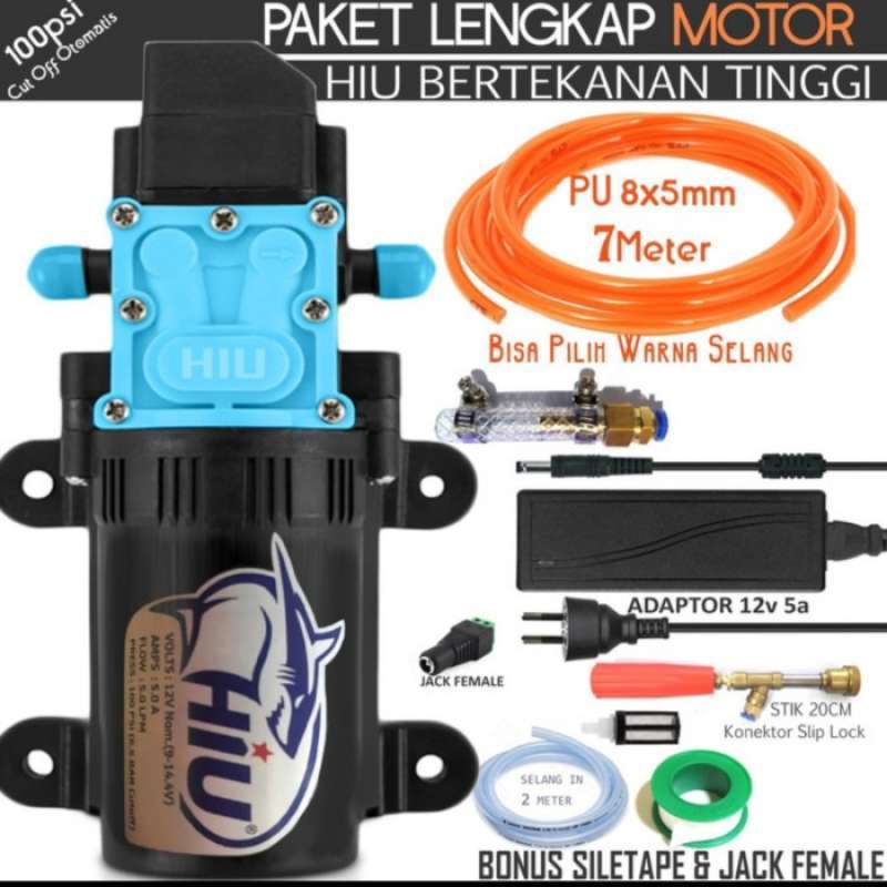 Jual Paket pompa air dc 12 volt HIU dengan selang output SLIP LOCK 7 ...
