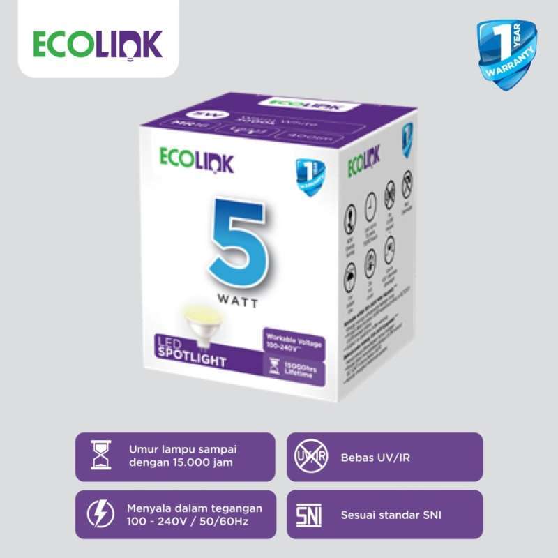 Promo Ecolink Lampu Spotlight Led Mr16 5w 3000k - Kuning Diskon 15% Di ...