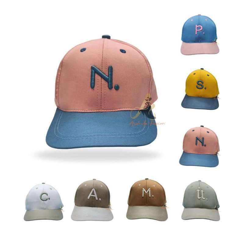 Jual Topi Anak Bordir Inisial / Topi Anak Huruf Alfabeth - Inisial M Di ...