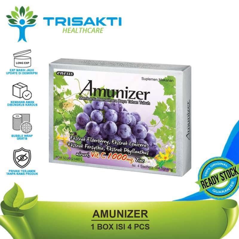 Jual AMUNIZER VITAMIN C 1000 MG 1 DUS ISI 4 SACHET UNTUK DAYA TAHAN ...