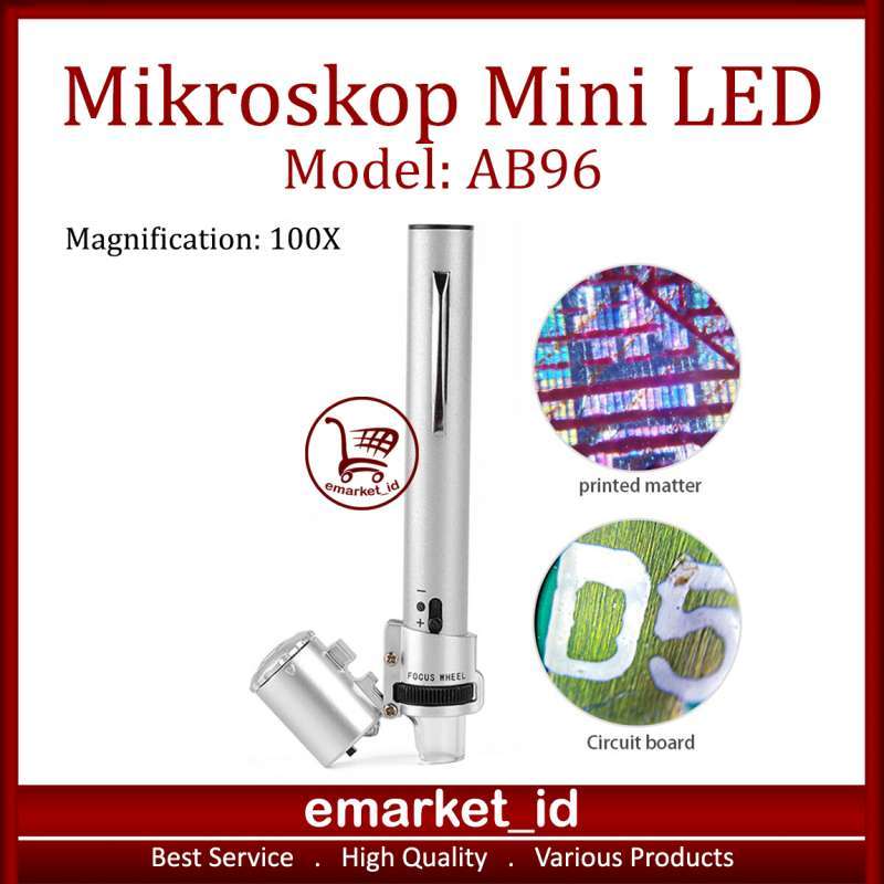 Jual Mikroskop Saku Mini LED AB96 / Microscope Portable Lampu / Untuk ...