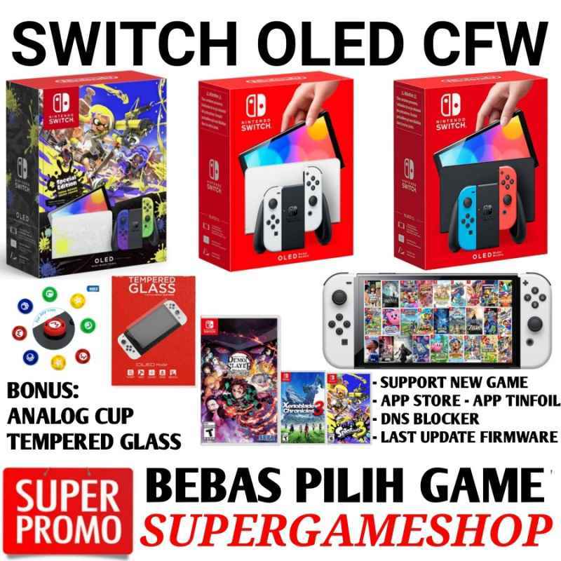 Jual SUPERGAMESHOP - Nintendo Switch Oled CFW 512GB Full Game Console OLED - WHITE di Seller ...