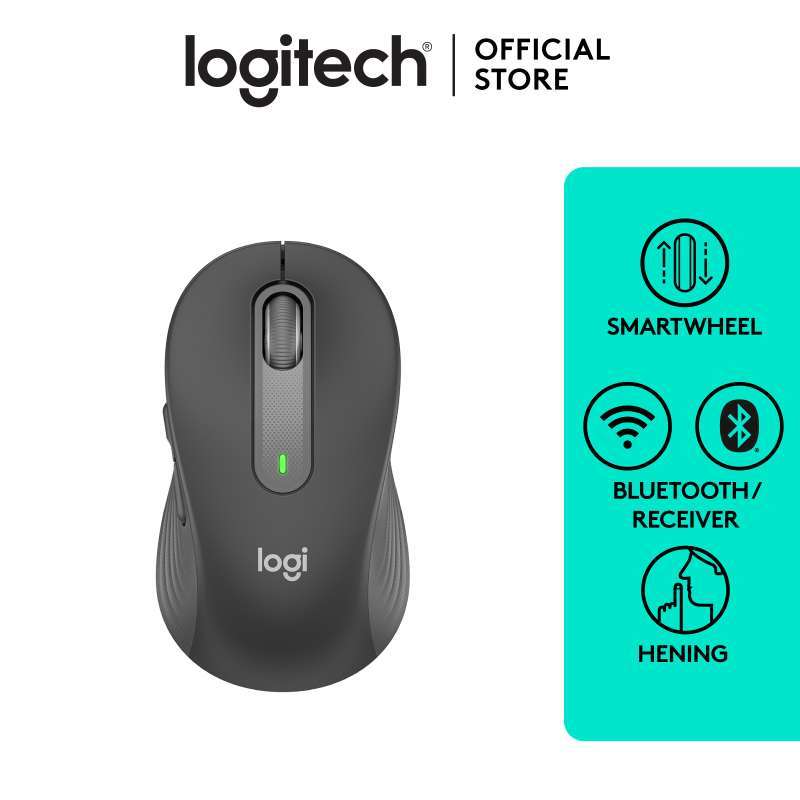 Promo Logitech Signature M650 Mouse Wireless Bluetooth Silent Graphite ...