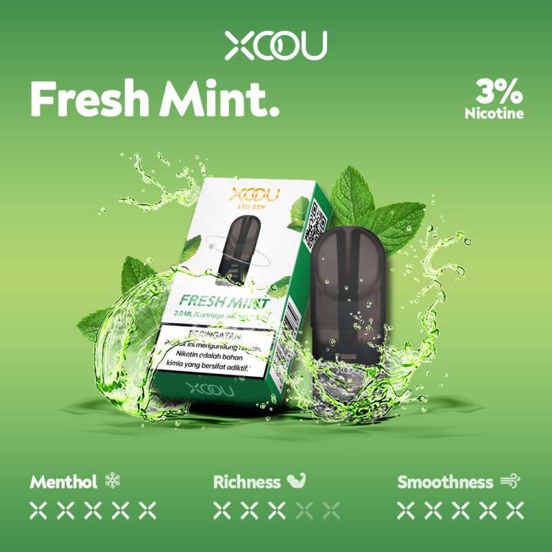 Jual [RELX COMPATIBLE] XOOU Mint Flavour Pods / Cartridge per One Pods ...