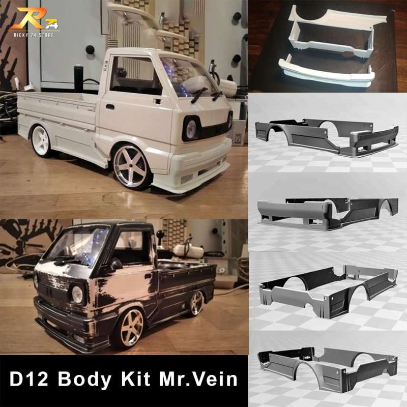Jual WPL D12 Body Kit Set MrVein - Body Kit Part Drift 3D Print - Biru ...