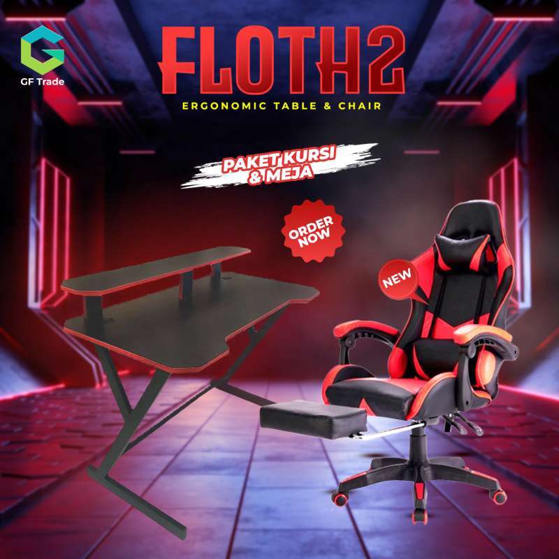 Jual [KHUSUS JADETABEK] Meja Gaming Kursi Gaming Floth SET 2 Series di ...