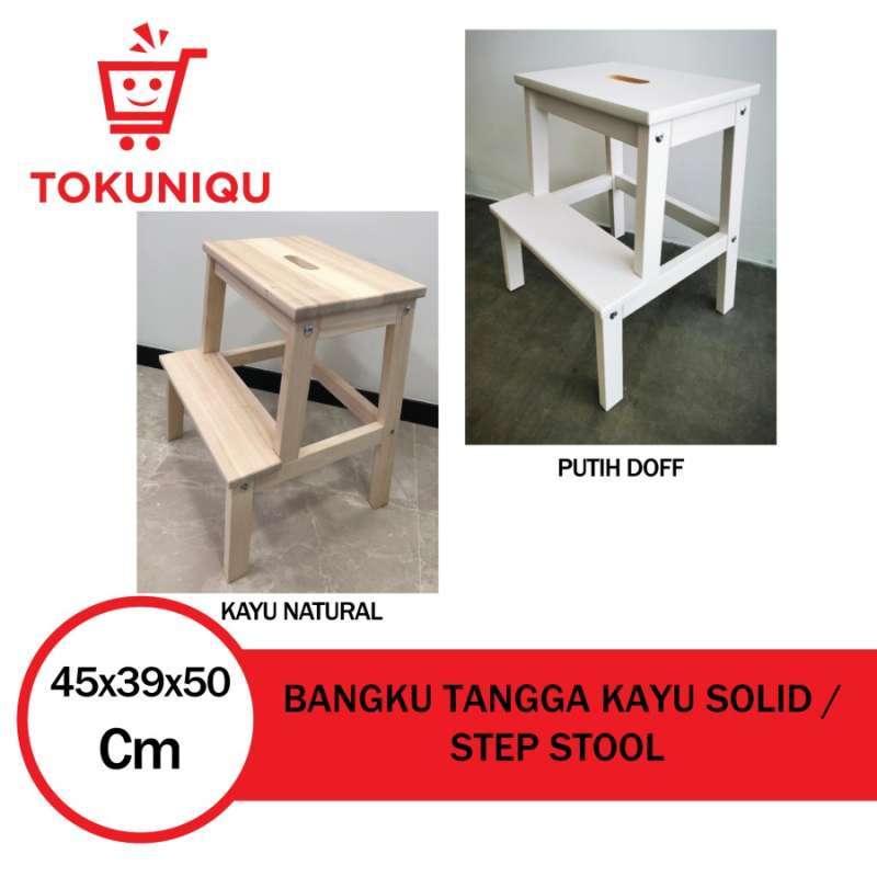 Promo Bangku Tangga Kayu Solid 2 Step Tangga Kecil 2 Tingkat Step Stool ...