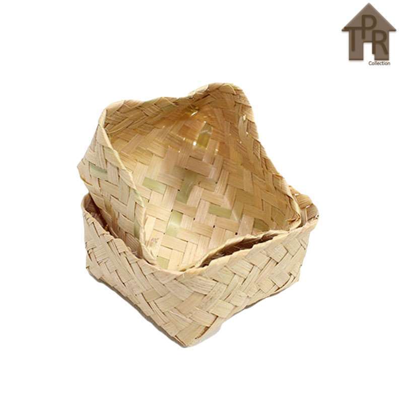 Jual Besek Bambu Kotak Anyaman Halus Size 20x20x7cm. D20 - 1 Pasang Di ...